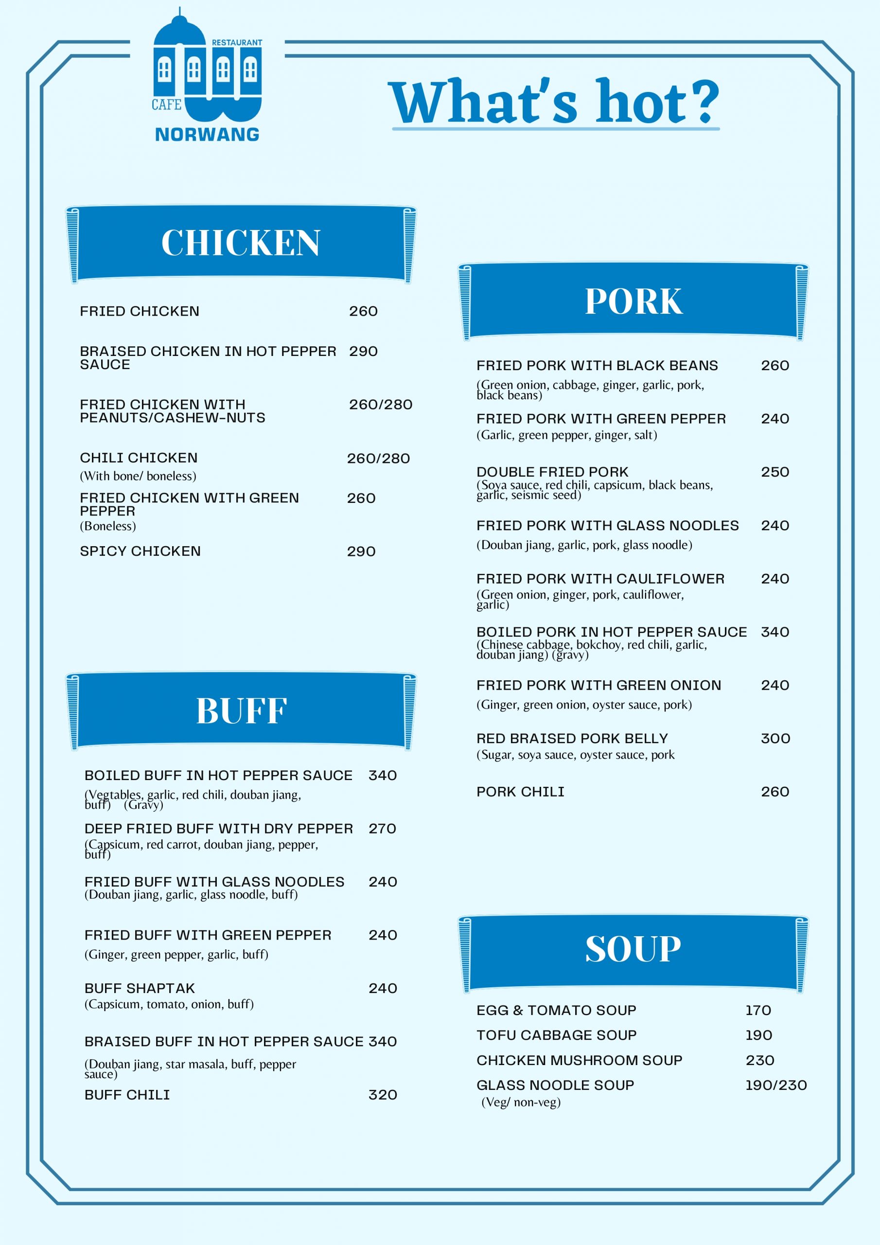 Menu – Norwang Cafe and Restaurant